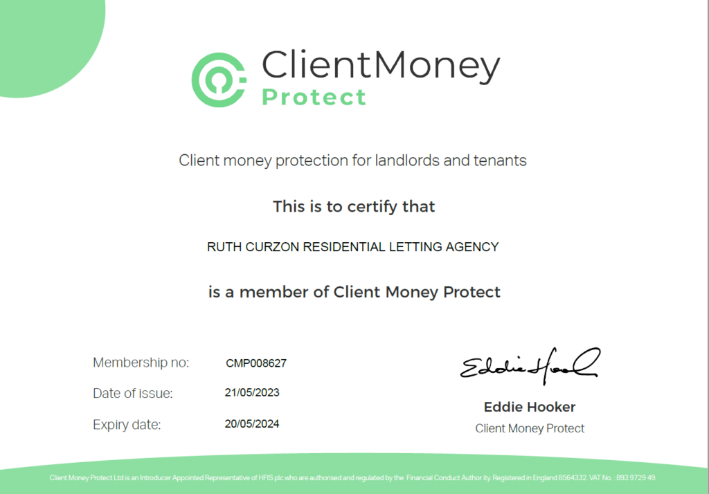 Client Money Protection - Ruth Curzon Residential Letting Agency
